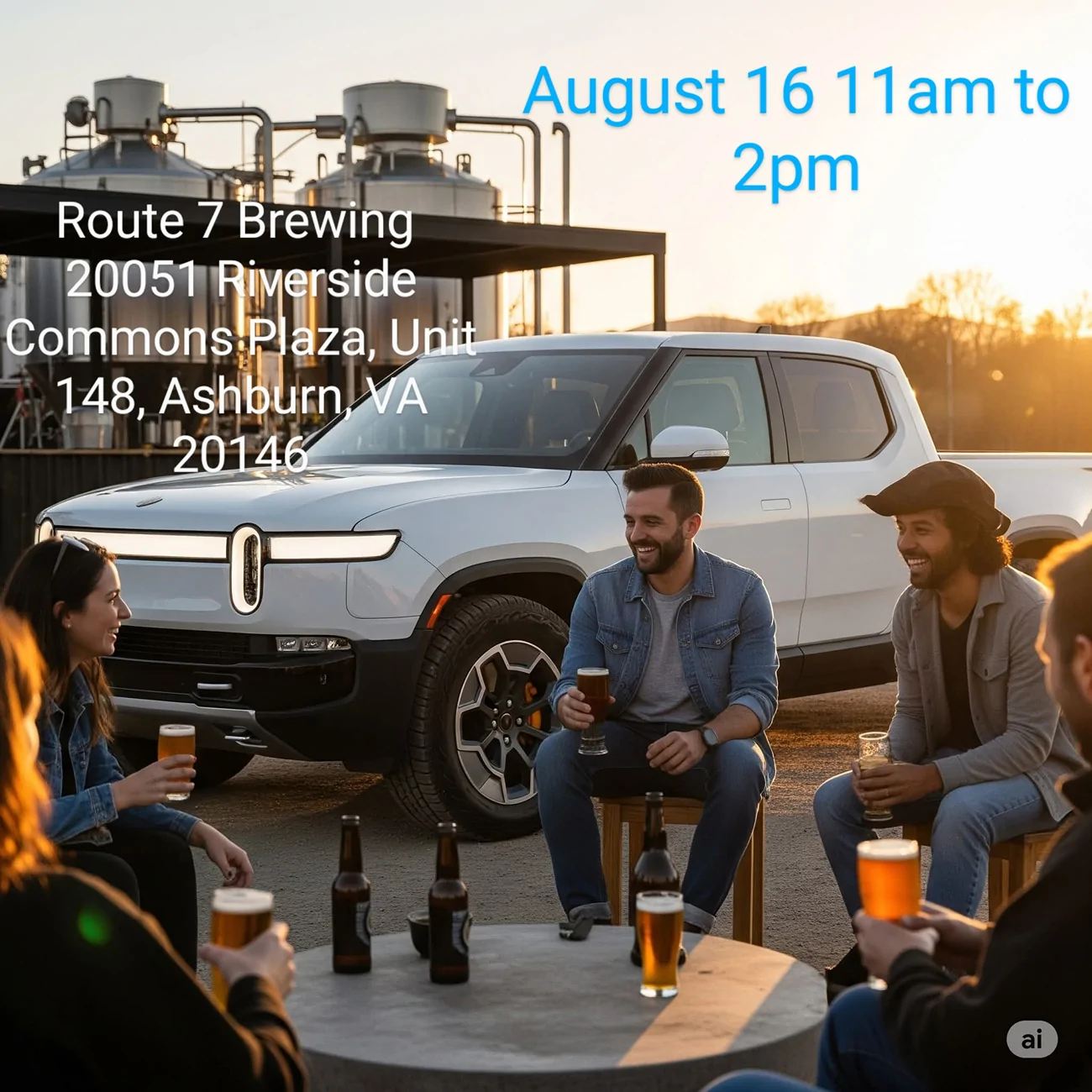 BEVs and Brews Route 7 Brewing Saturday August 16th | Rivian Forum ...