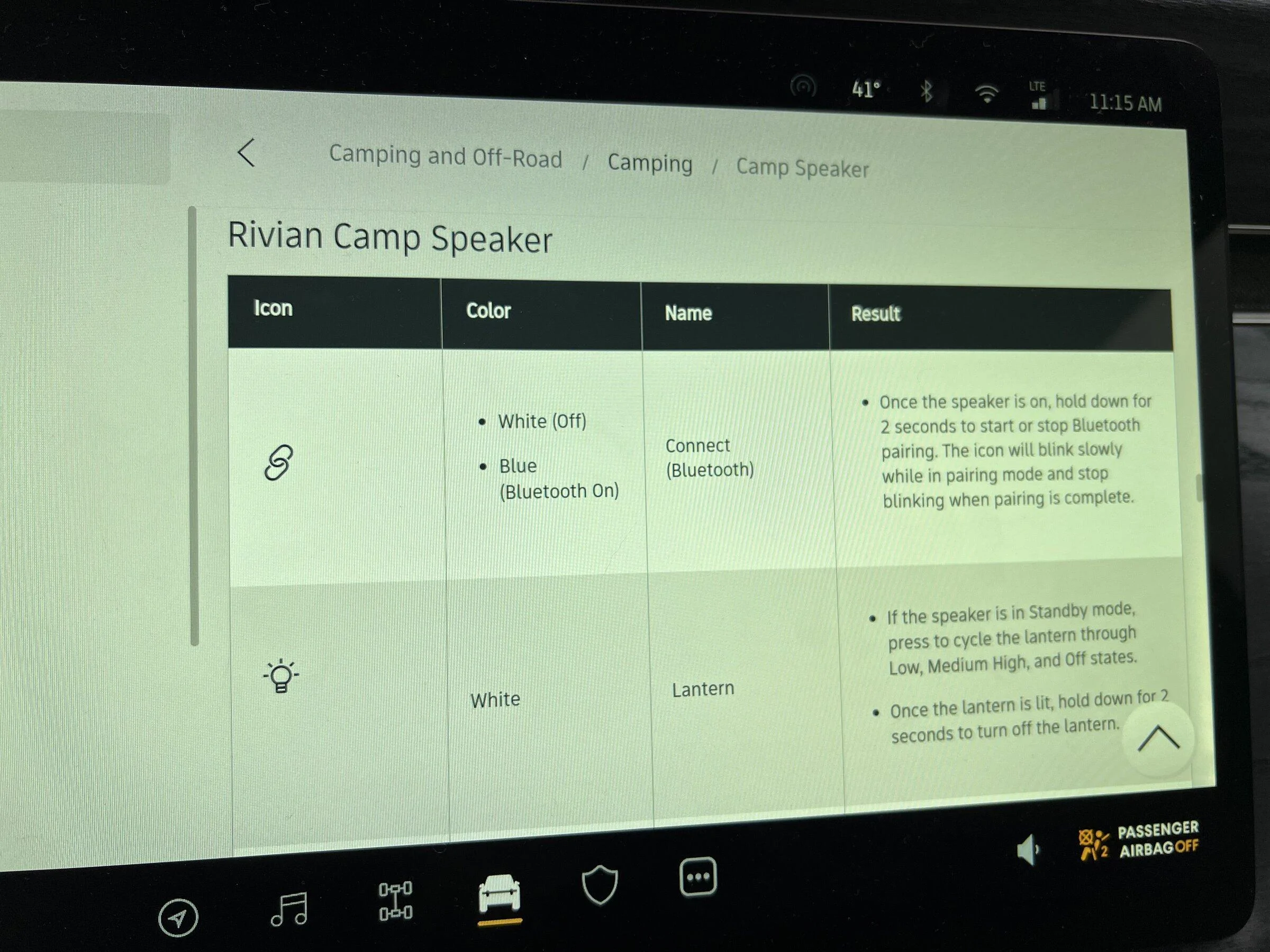 Rivian Camp Speaker menus / operation details | Rivian Forum - R1T R1S ...