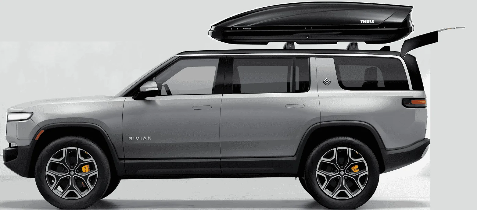 Rivian R1S gets Thule Motion XT XXl Roof Box installed | Rivian Forum ...