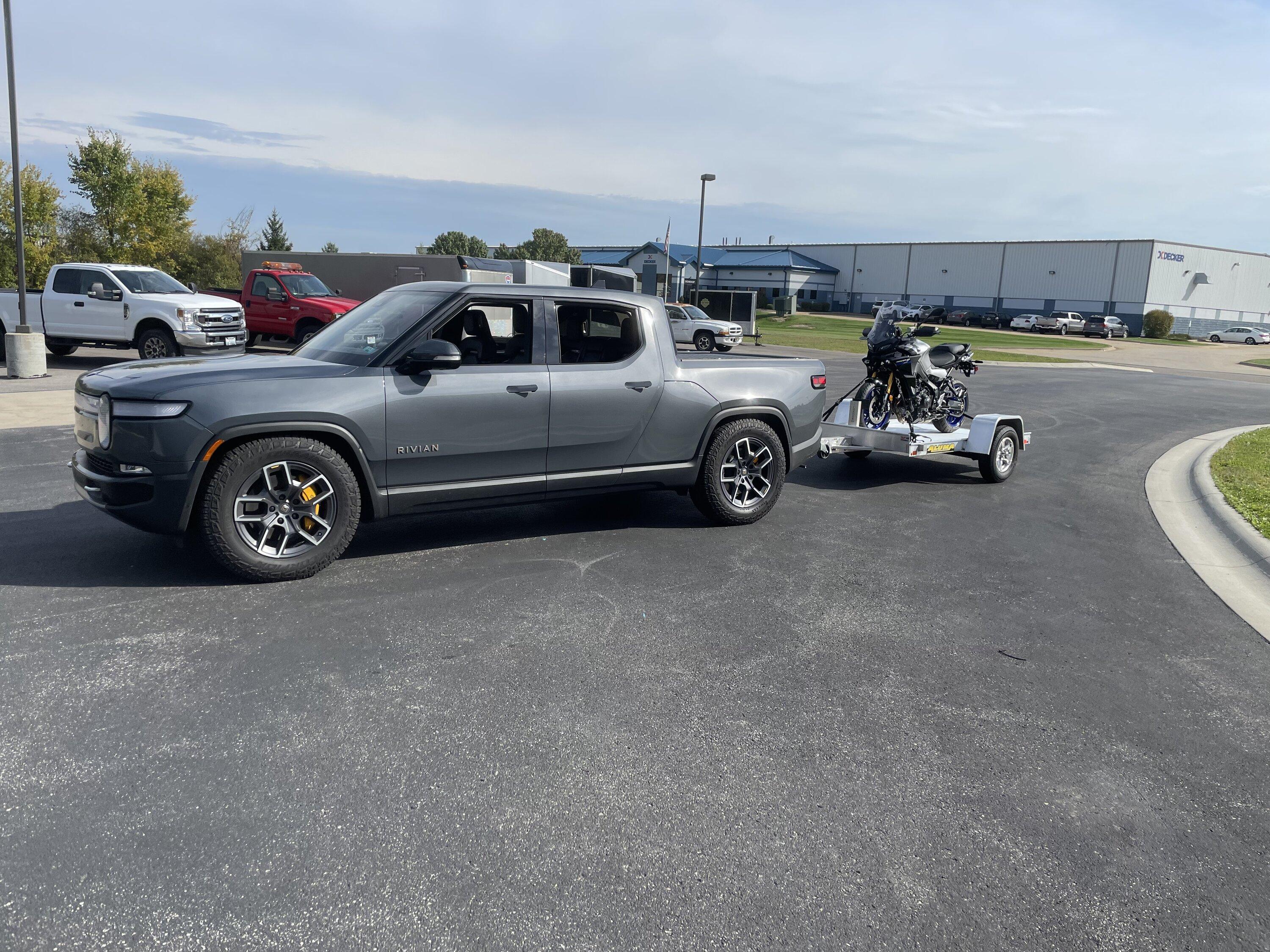 Motorcycle Hauling Trip with R1T -- Good news for the bike folks ...
