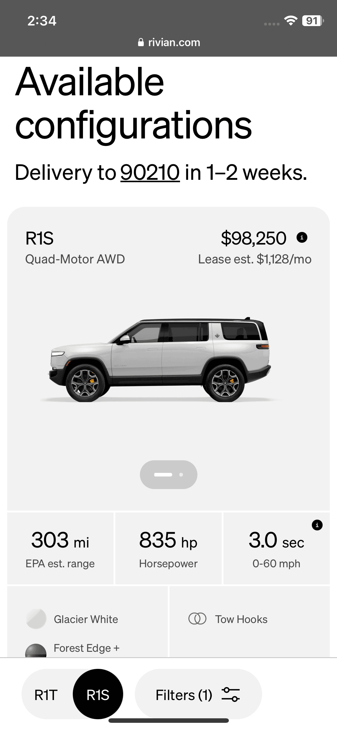 R1S Leasing and Purchase Vehicles Now Available in Online Shop ...