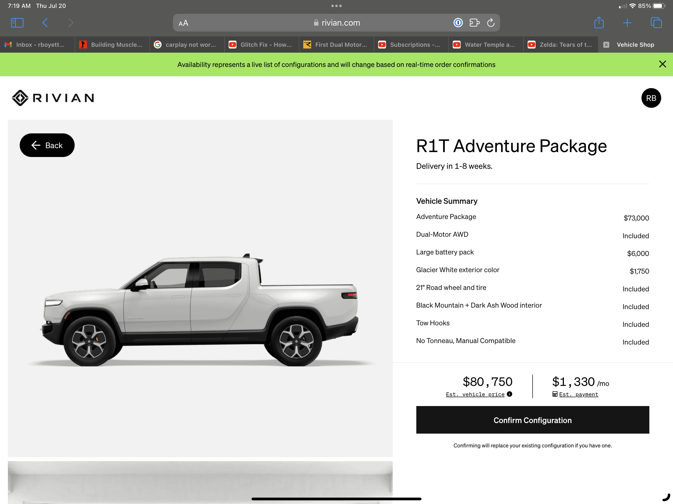 First Dual Motor R1T appears in R1 Shop! | Rivian Forum - R1T R1S R2 R3 ...