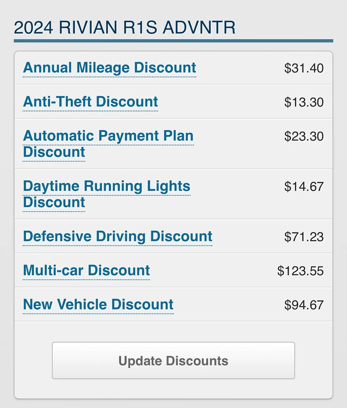 USAA insurance recovery system discount | Rivian Forum - R1T R1S R2 R3 ...