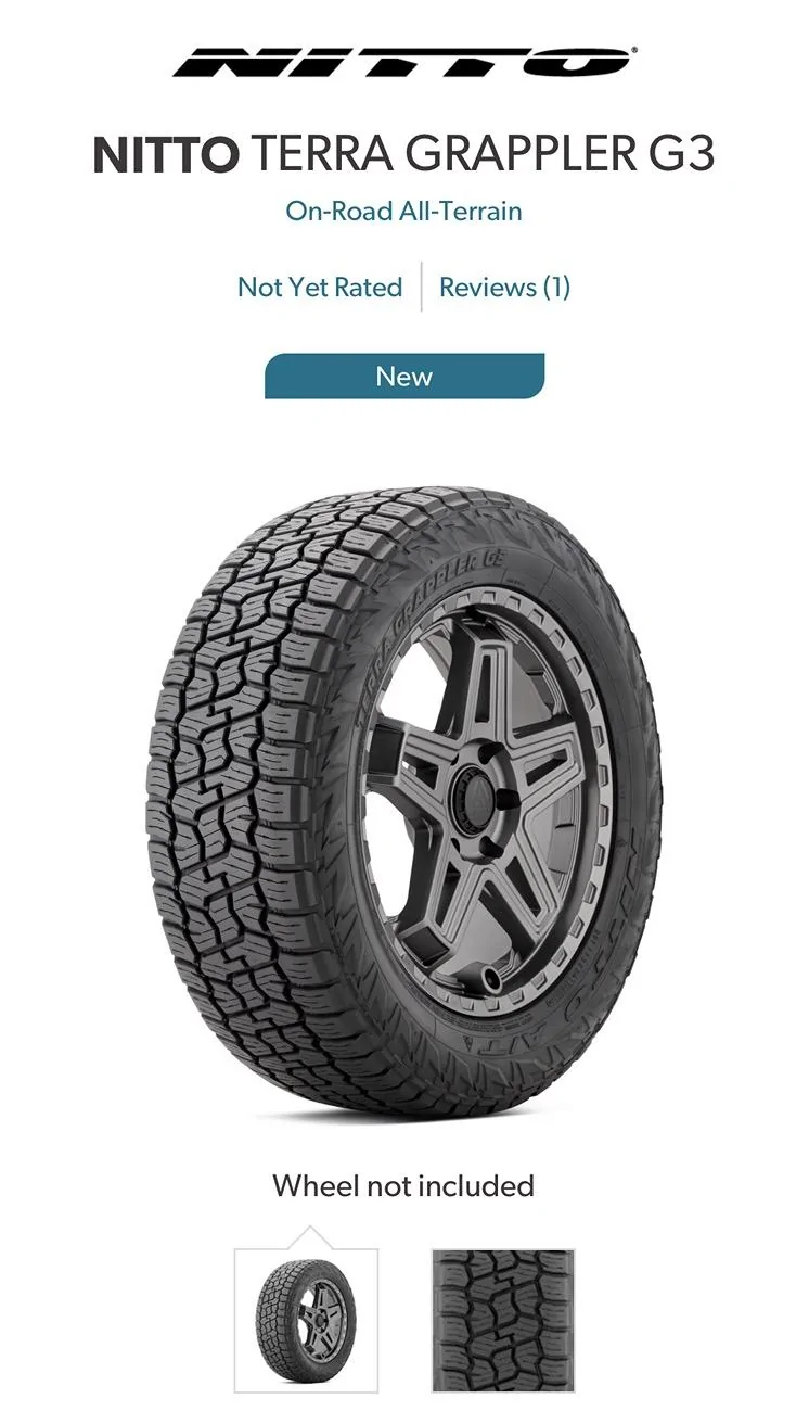 New Nitto Tire: Terra Grappler G3 | Rivian Forum - R1T R1S R2 R3 News ...