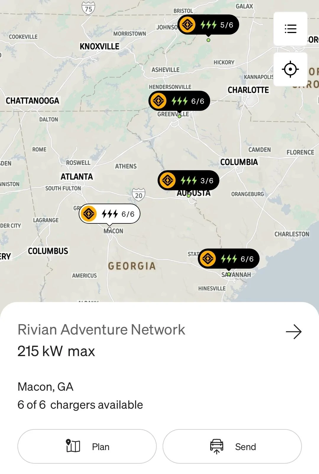 RAN Rivian Charging Stations Locations Map via Google Maps | Page 77 ...