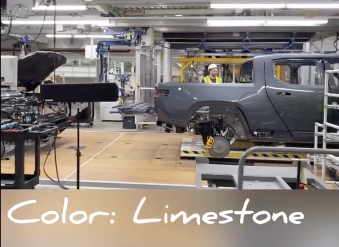 Rivian Colors Spotted on Production Line: Limestone, Launch Green ...