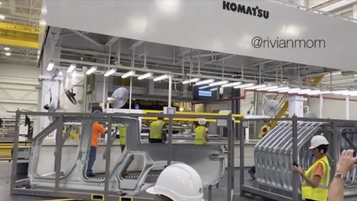 Rivian body stamping machine in action | Rivian Forum - R1T R1S R2 R3 ...