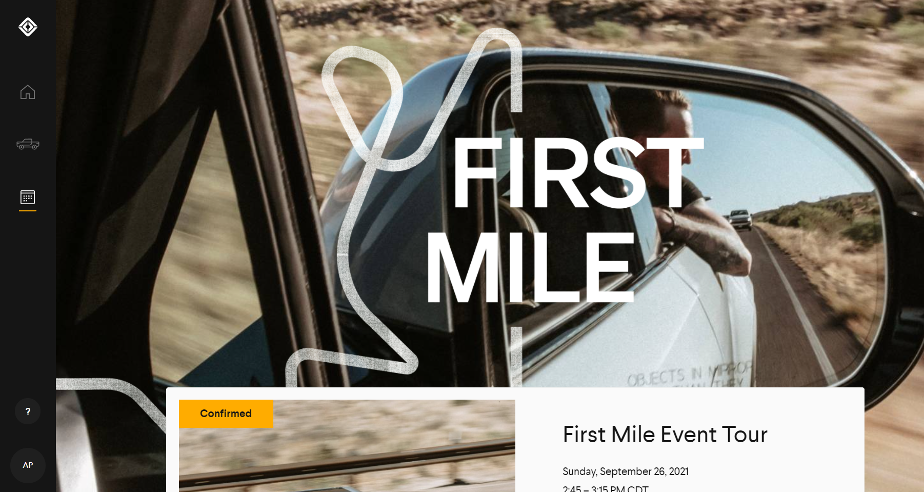 Test Drive Invitations are arriving! And First Mile events tab now ...