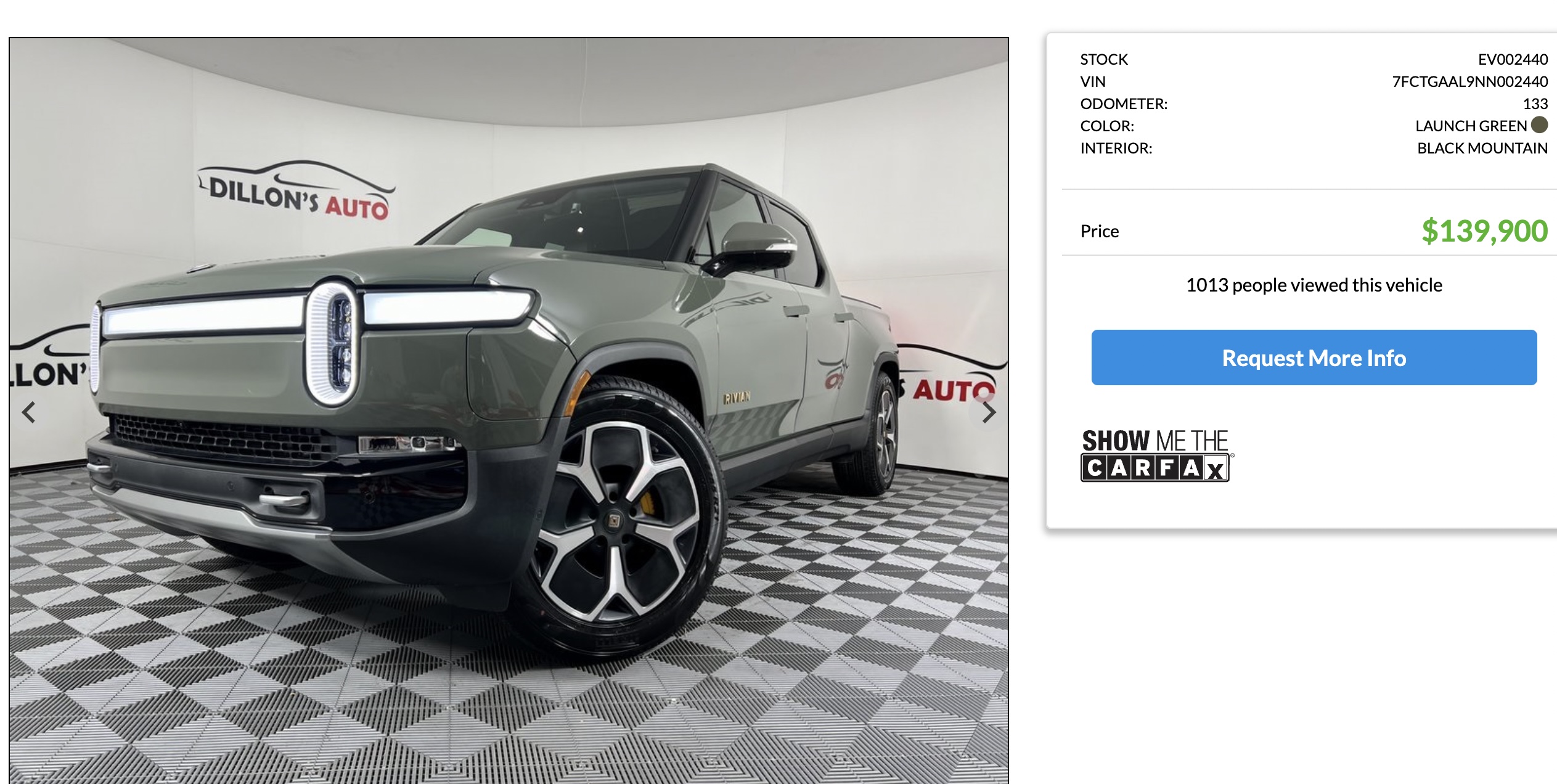 First used preowned R1T for sale | Rivian Forum - R1T R1S R2 News ...