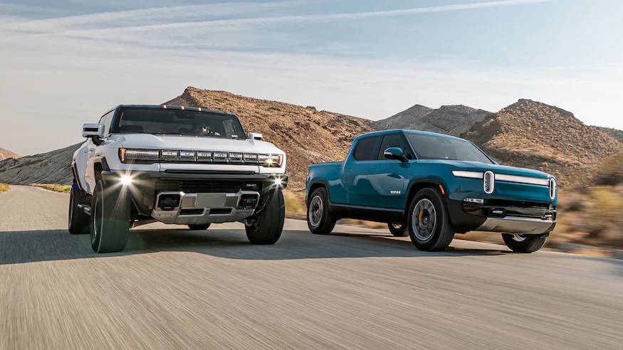 Rivian R1T vs GMC Hummer EV Comparison Test Review by Motor Trend ...