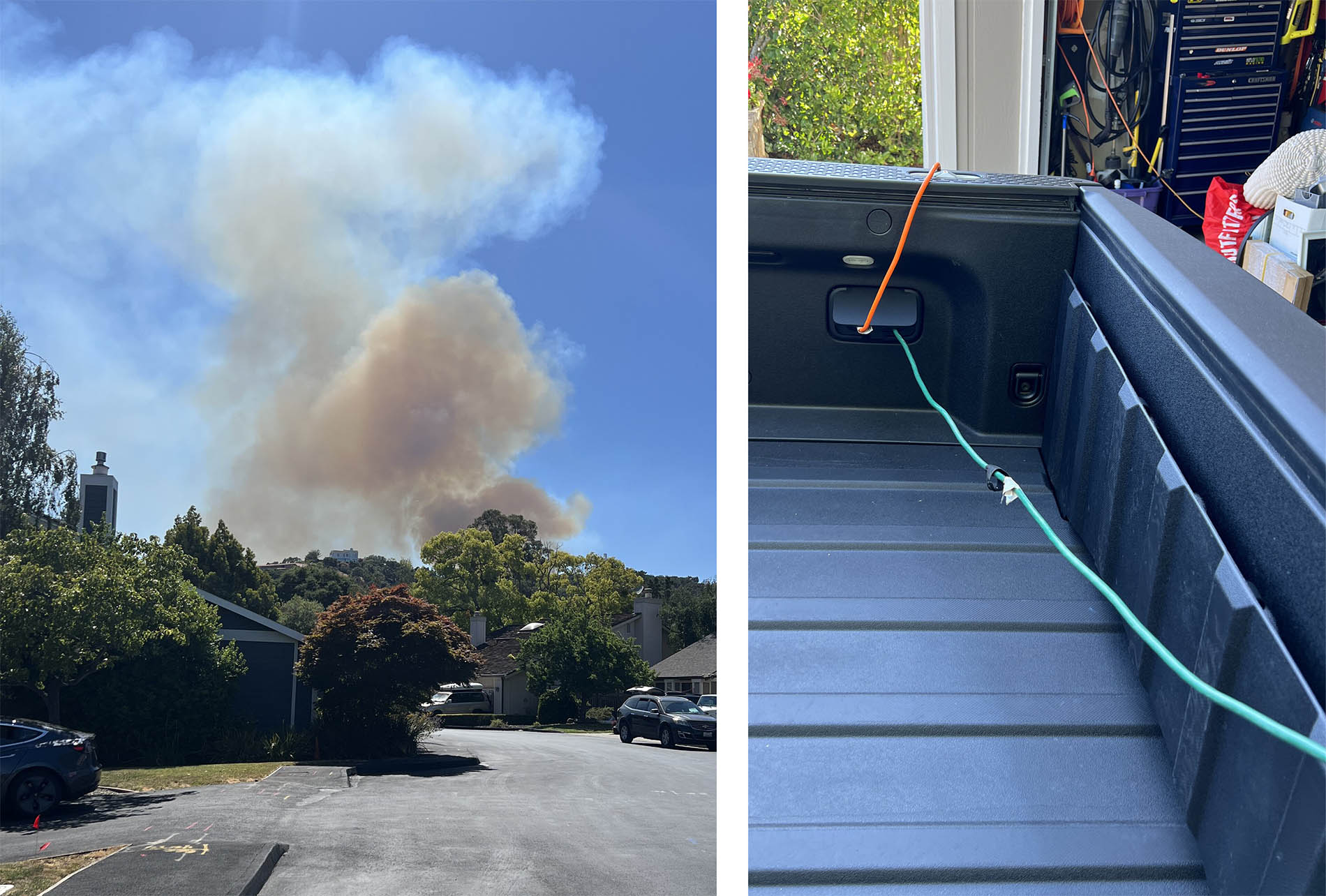 1st fire of the season and power outage - Rivian to the rescue ...