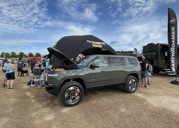 Overland Expo Mountain West: Launch Green R1S and Rivian Blue R1T ...