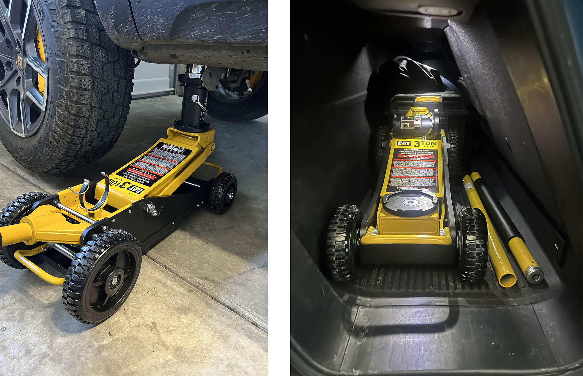 CAT Off-Road Jack for my R1T (fit in gear tunnel & tested) | Rivian ...