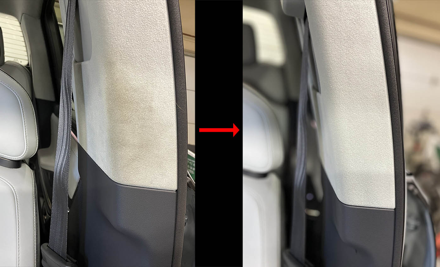 Ocean Coast Interior: Cleaning soiled / dirty alcantara headliner ...