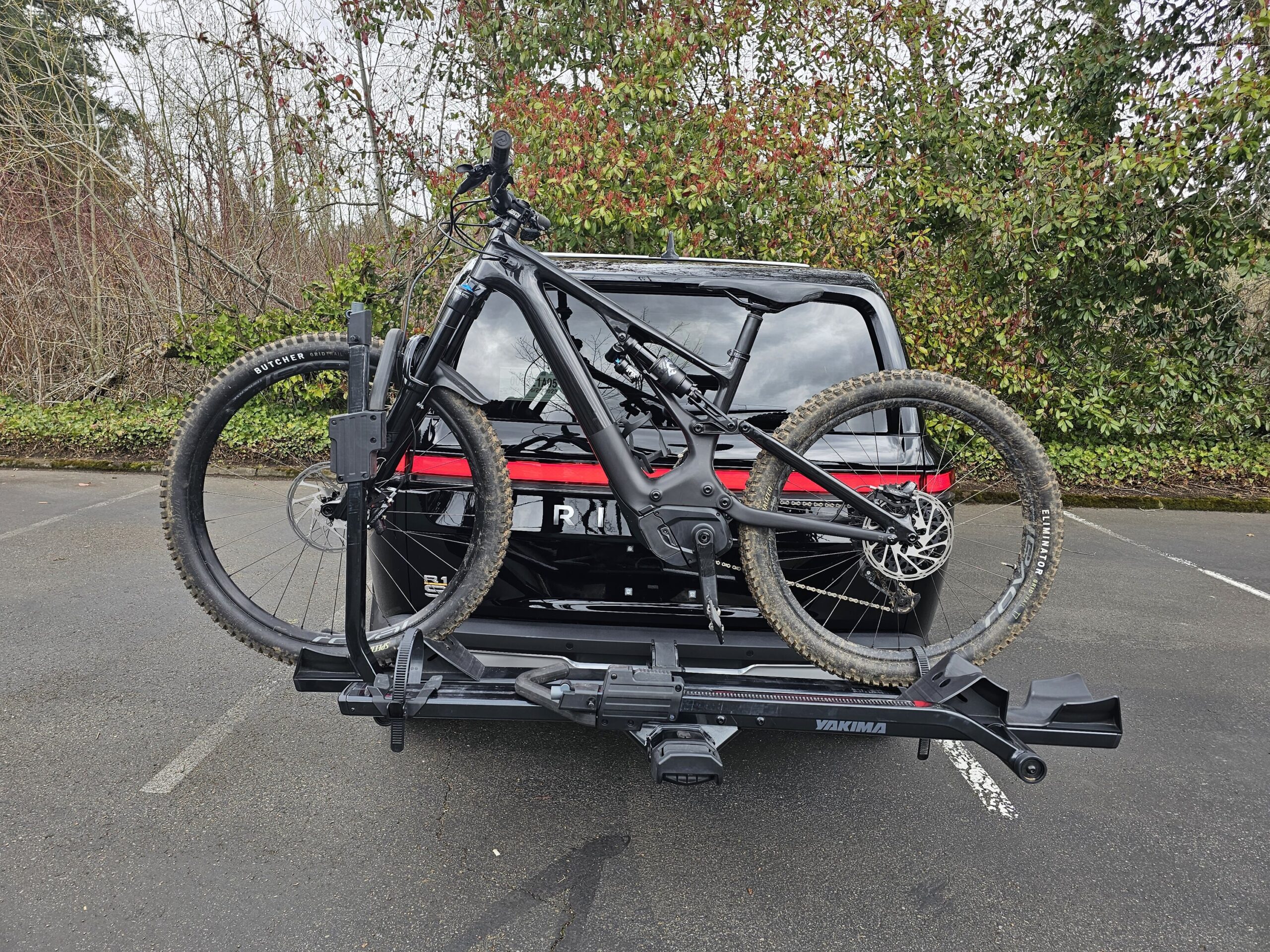 My Midnight Black Rivian R1S Gets Yakima Stage 2 Bike Rack | Rivian ...