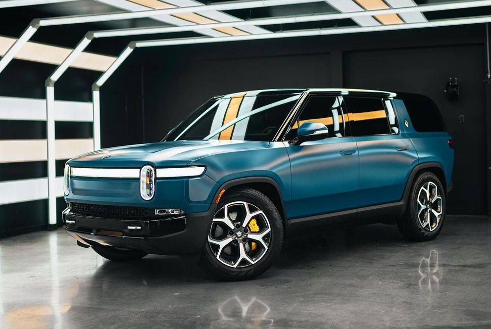 R1S Rivian Blue - XPEL stealth PPF, tint, chrome delete, ceramic ...