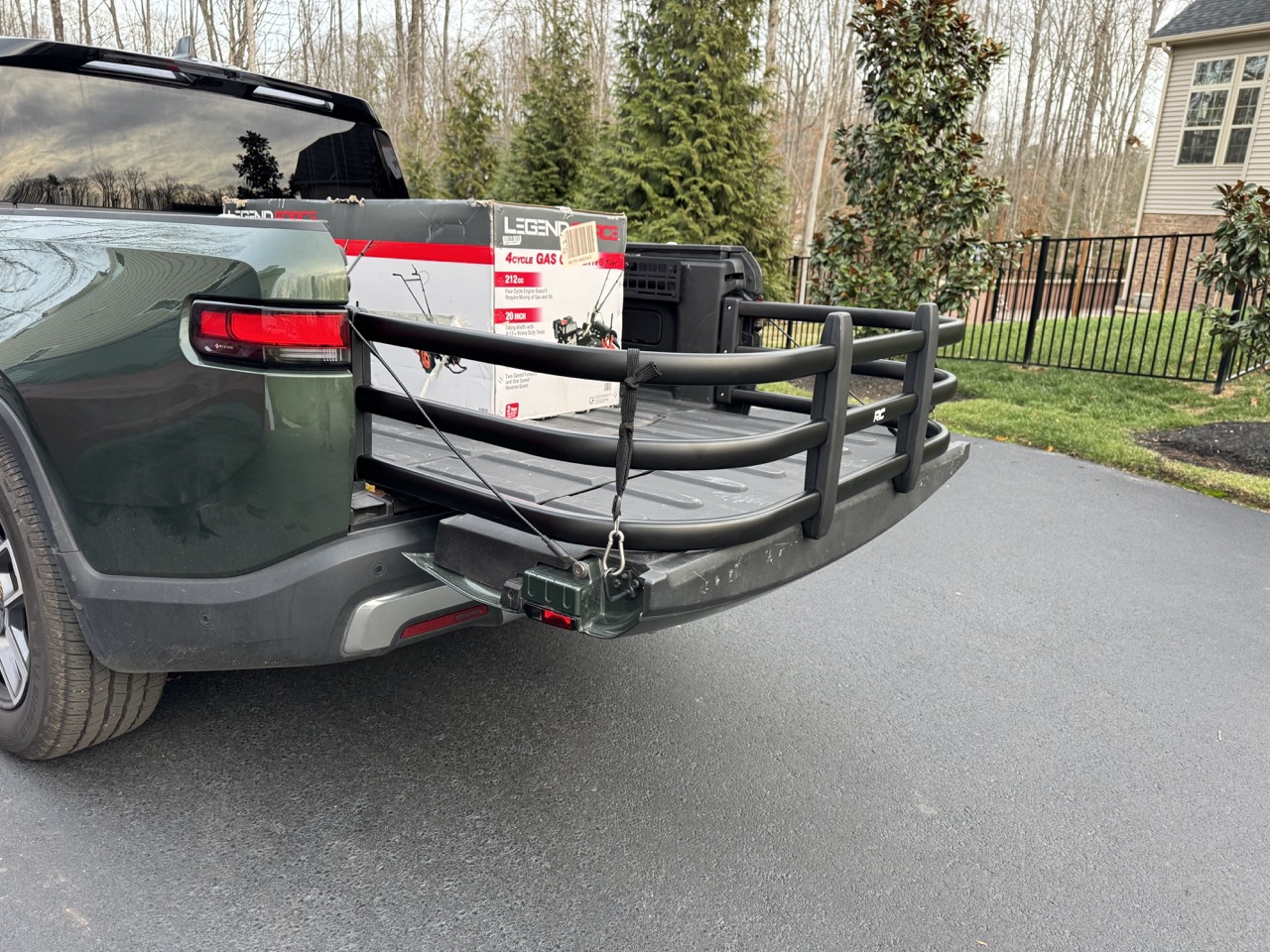 Rough Country Bed Extender installed with some mods | Rivian Forum ...