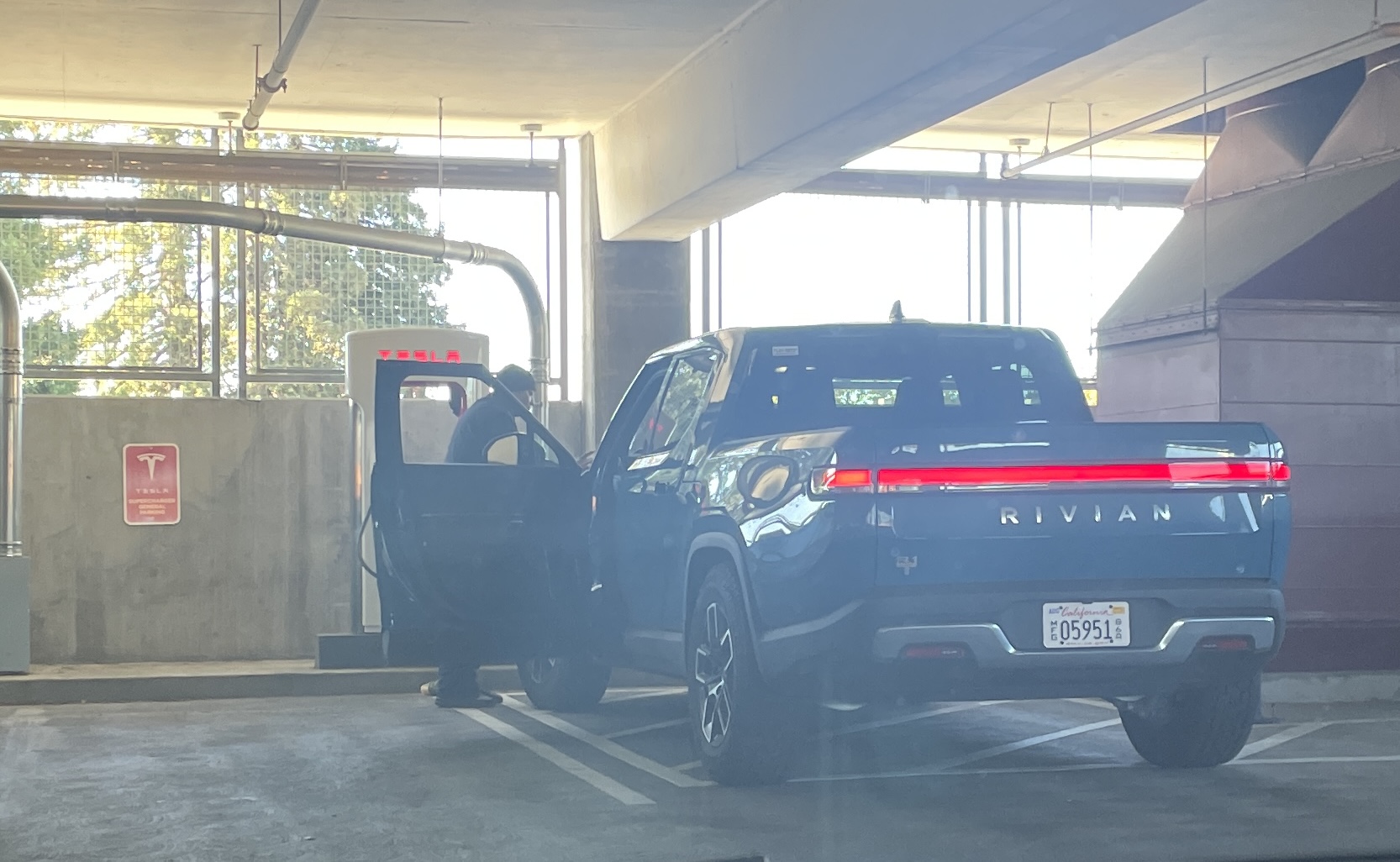 Spotted: Rivian R1T (corporate) Tesla Supercharger Testing in Palo Alto ...
