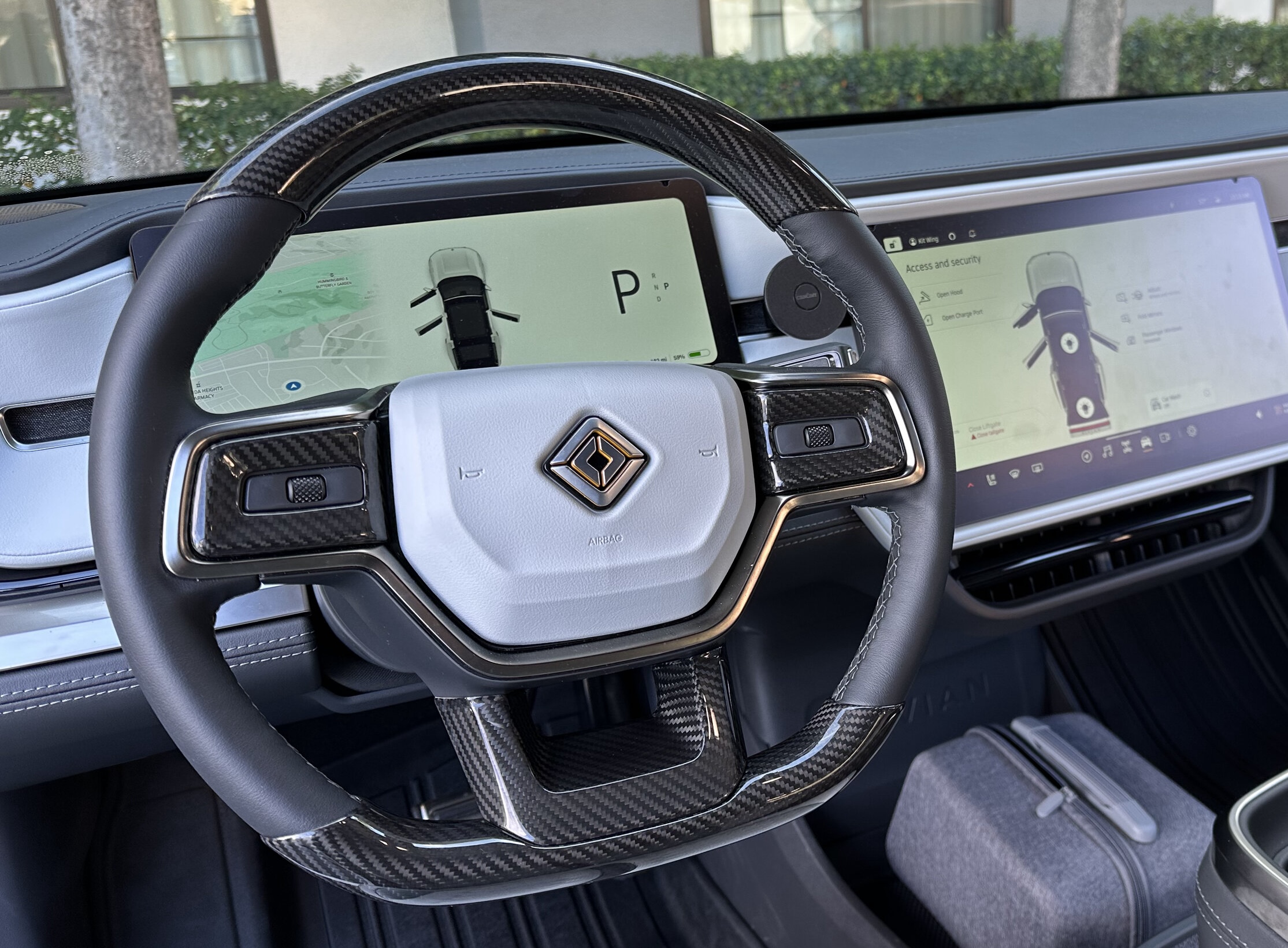 Introducing Carbon Fiber Decoration Steering Wheel Cover for Rivian R1S ...