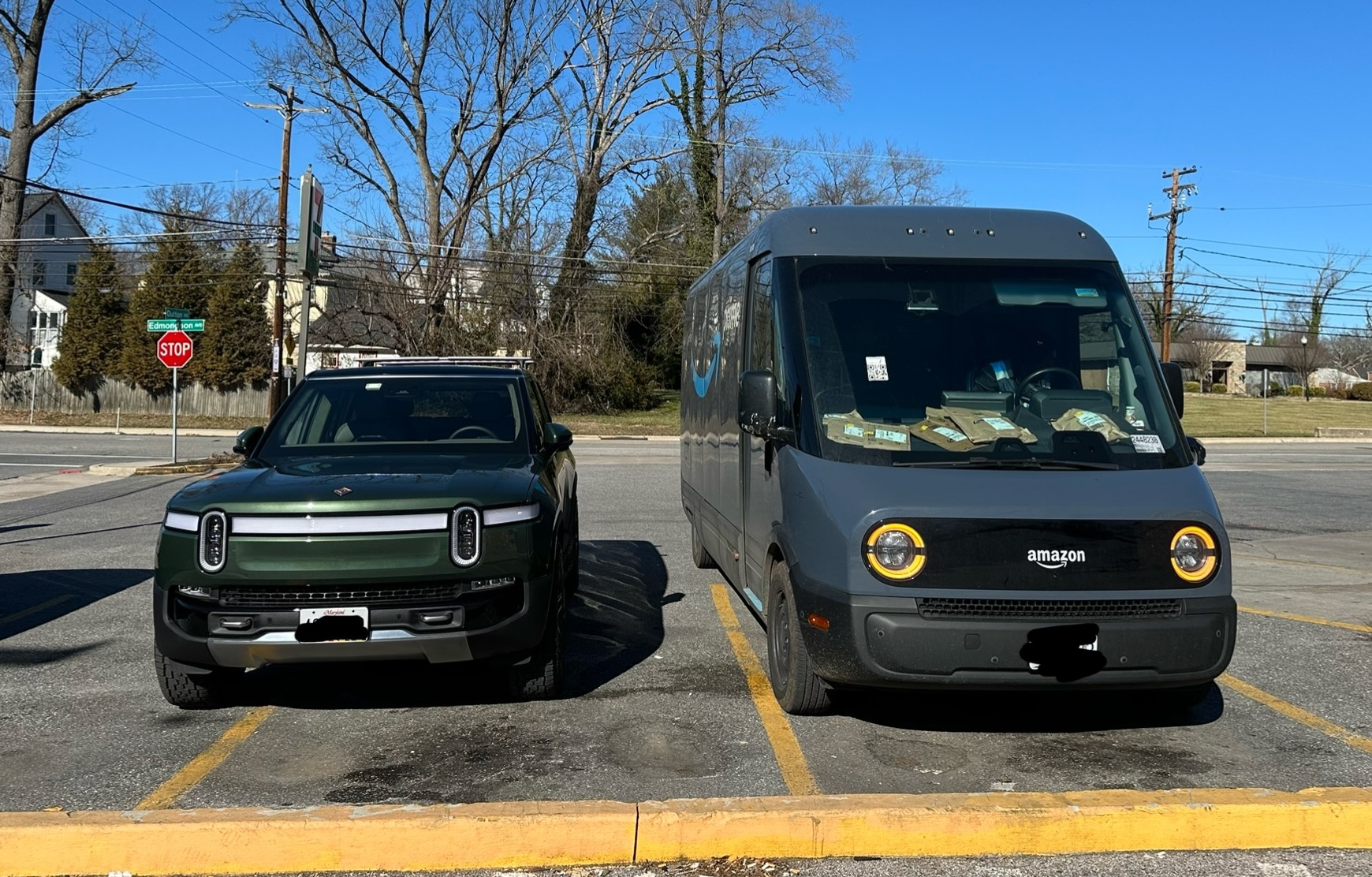 Holy huge: Amazon delivery van vs. R1S | Rivian Forum - R1T R1S R2 R3 ...