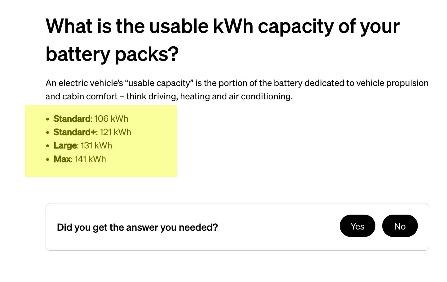 All 4 Rivian battery packs usable kWh capacity posted (Standard vs ...
