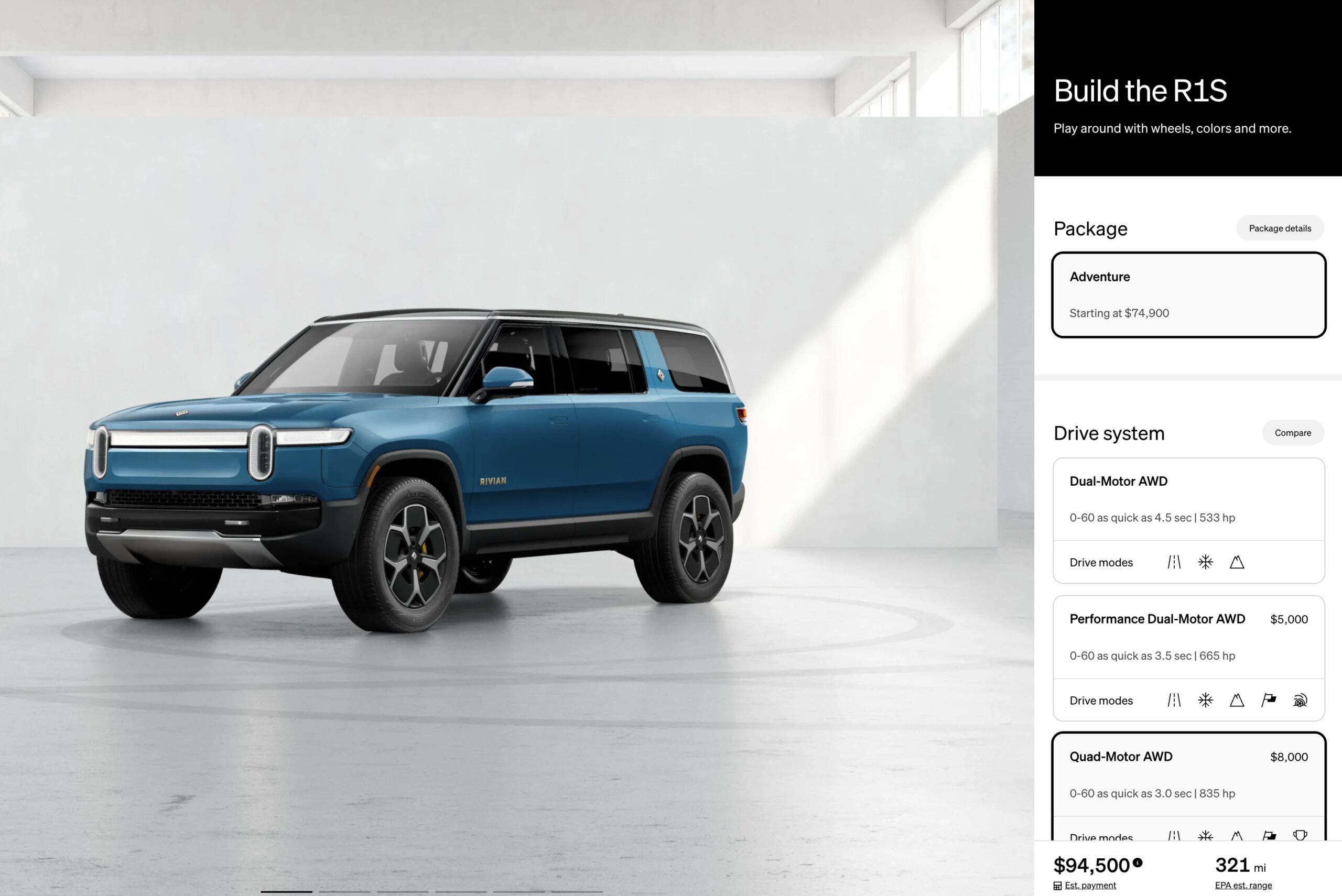Rivian temporarily pausing R1 configurator due to production line ...