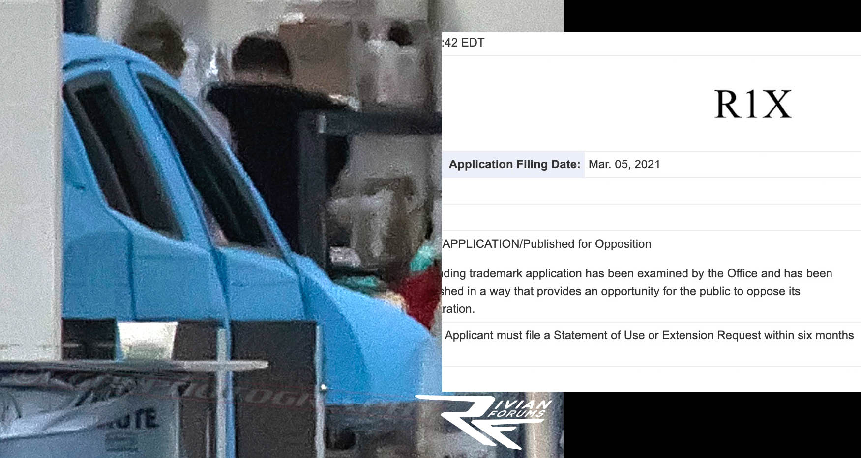R1X model name trademarked by Rivian; may be this prototype spied years ...