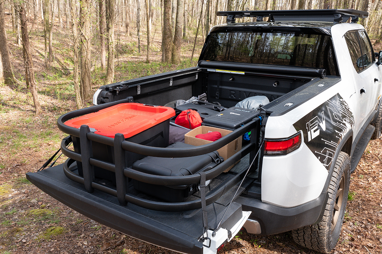 New "Bolt-in" Flip-out Bed Extender for Rivian R1T -- NO Drilling, NO ...