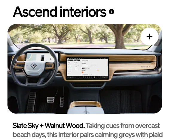 ? 2025 R1S Ascend: You can now choose SLATE SKY + WALNUT WOOD interior ...