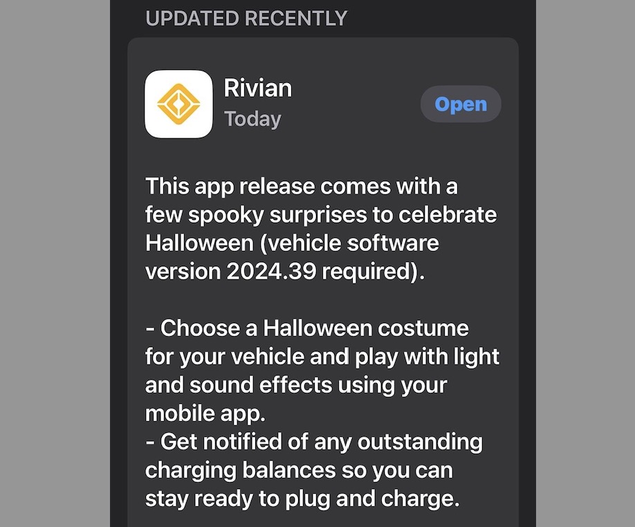 iOS Rivian app update is ready, including Halloween Costume feature ...