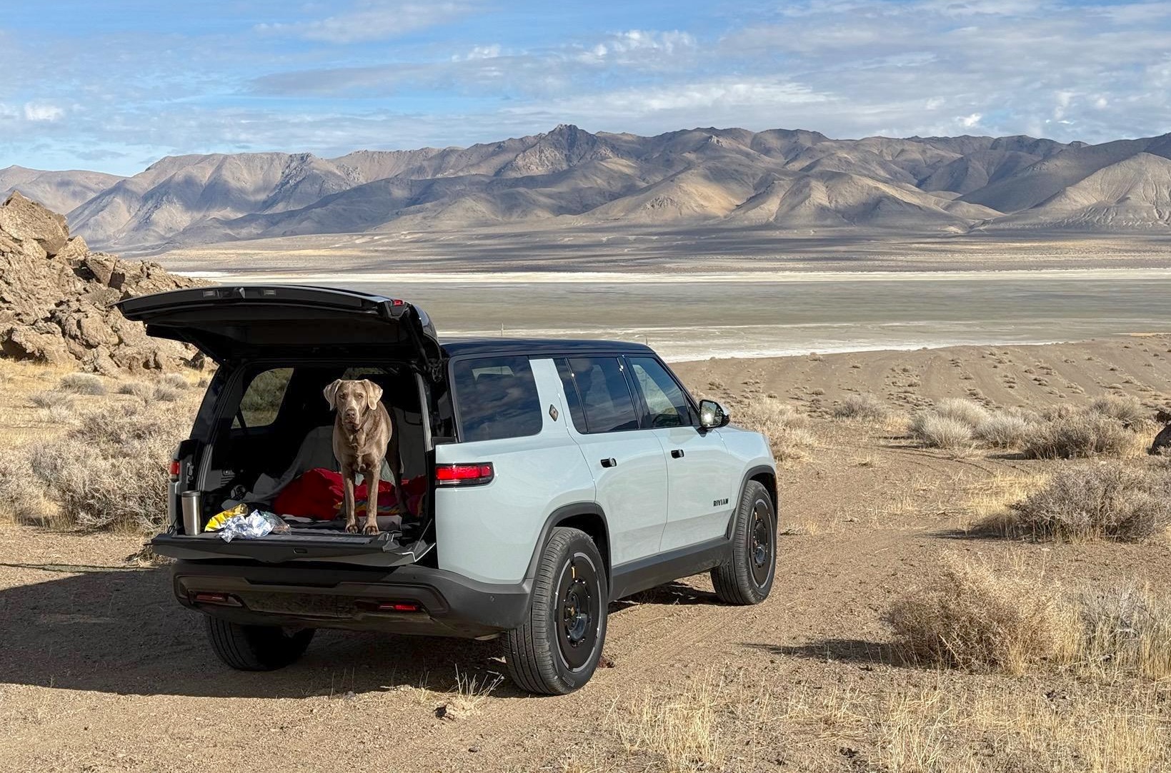 Shadow finally gets to play in the dirt. | Rivian Forum - R1T R1S R2 R3 ...