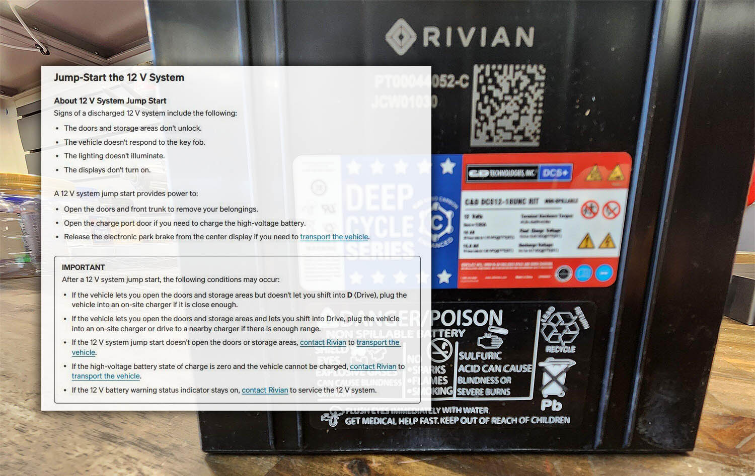 Official RIVIAN 12V Jump Instructions - Updated! | Rivian Forum - R1T ...