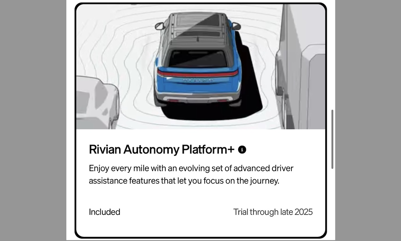 Rivian Autonomy Platform+ Trial Extended (Subscription Start Delayed ...