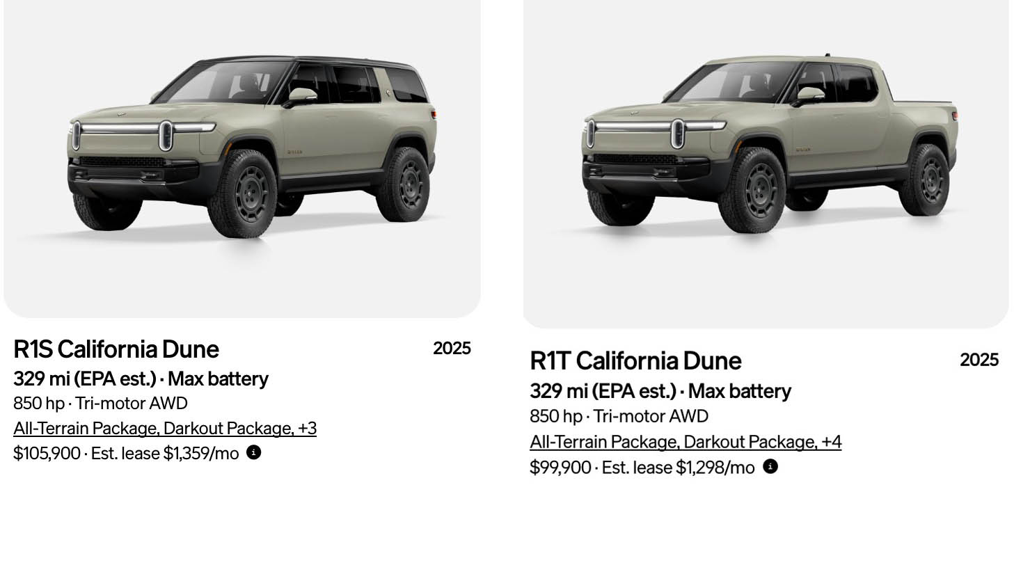 Dune Rivians now in R1 Shop | Rivian Forum - R1T R1S R2 R3 News, Specs ...
