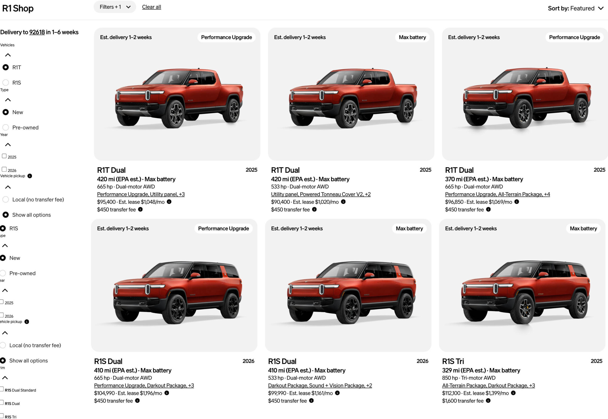 Red Canyon available on 2026 models in Rivian R1 Shop | Rivian Forums ...