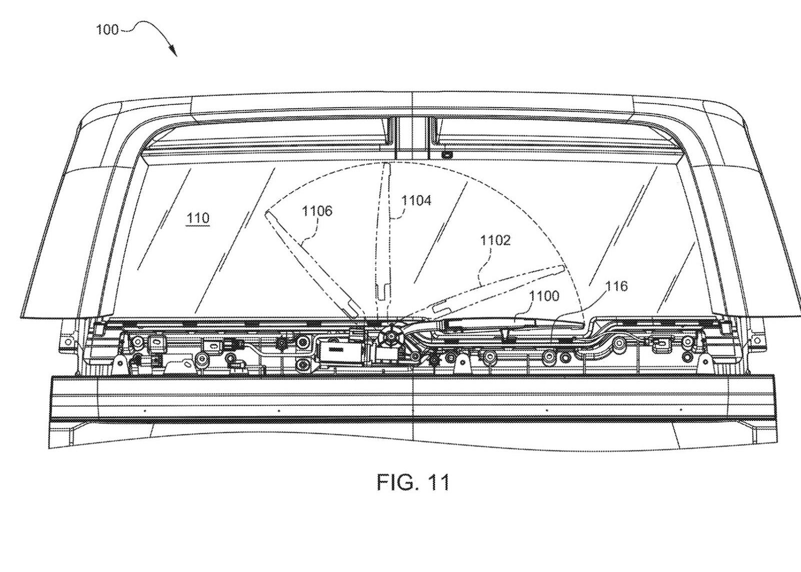 R2 rear wiper is stored / hidden in back window trim (patent images ...