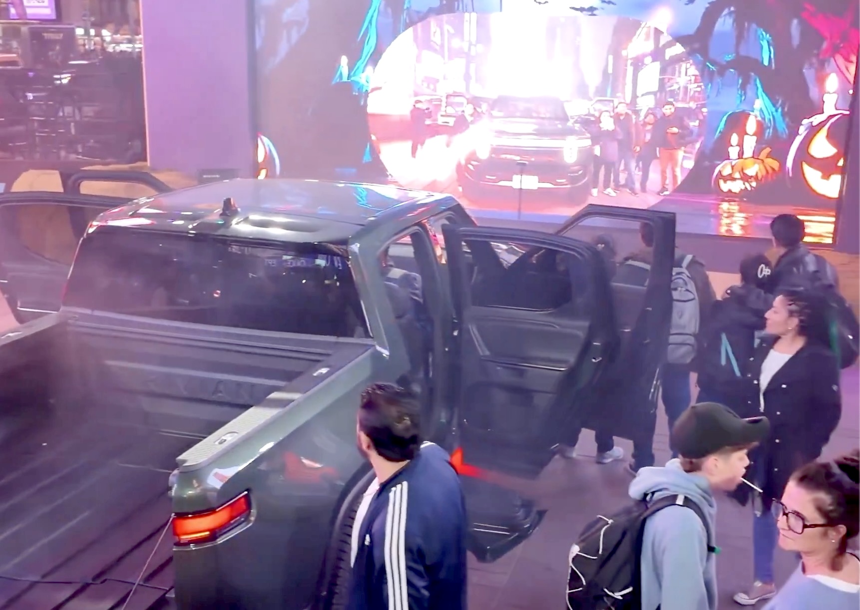 Rivian Halloween display in Times Square NYC | Rivian Forum - R1T R1S ...