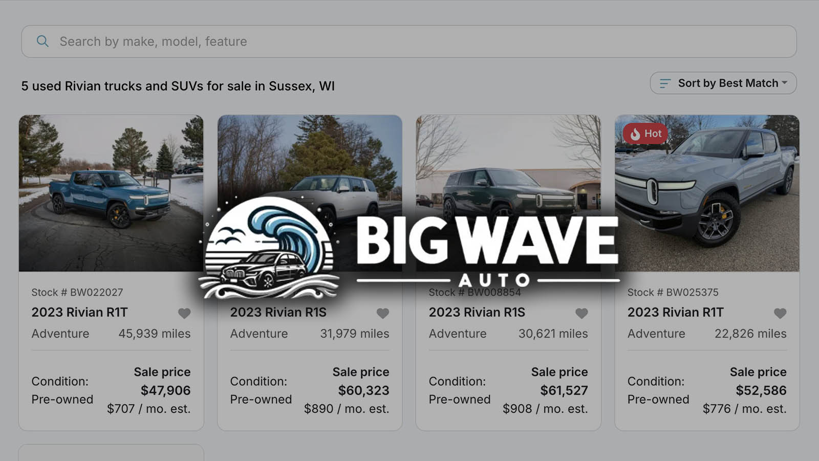Pre-Owned Rivians & Search Service From Big Wave Auto | Rivian Forums ...